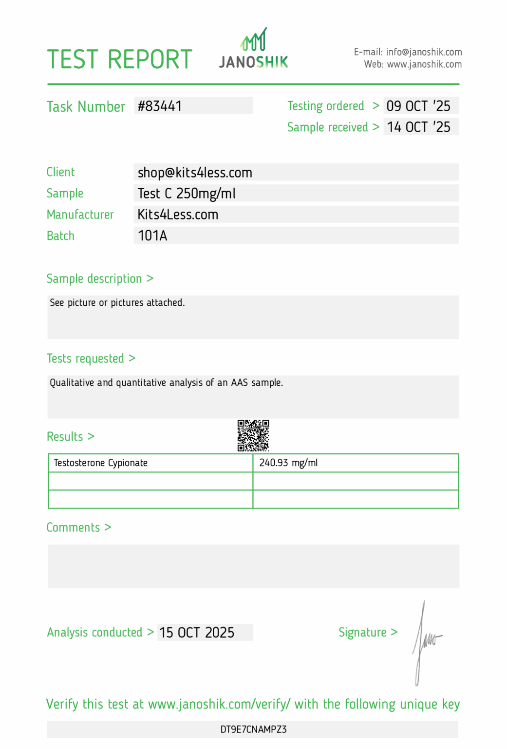 Clarus² Test C 250 Injection – Testosterone Cypionate | Kits4Less